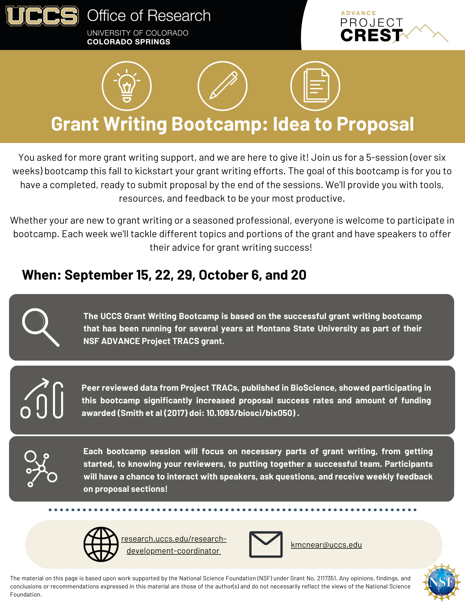 Grant-Writing Bootcamp | Office of Research